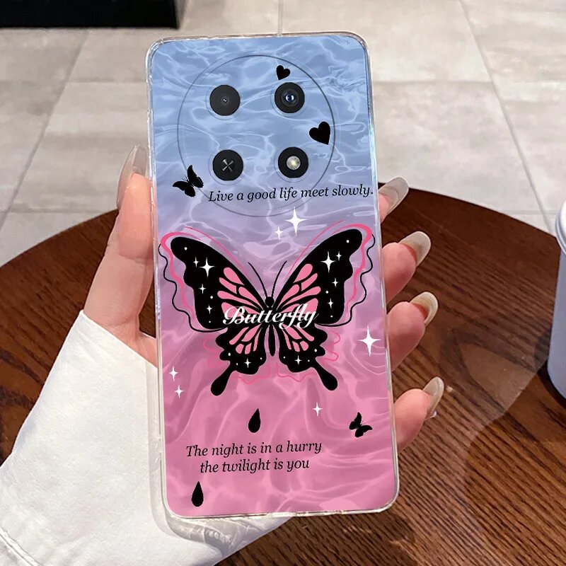 Чехол Huawei Nova 13i, бабочка, розовый, TPU-TPU416