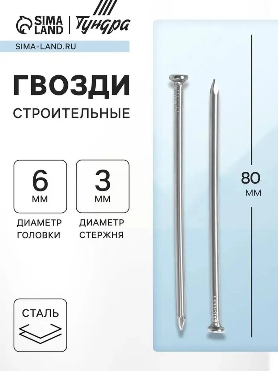 Надежные строительные гвозди 3x80 мм