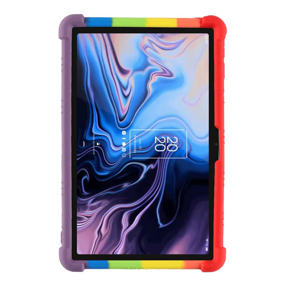 Чехол для планшета TCL 10 TAB MAX 10,36 дюйма из силикона с закаленным стеклом - Радужный