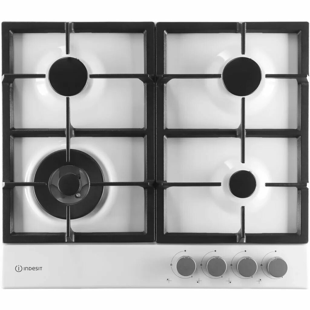 Газовая варочная панель Indesit THPM 642 WS/WH/I, 4 конфорки, металл, белый