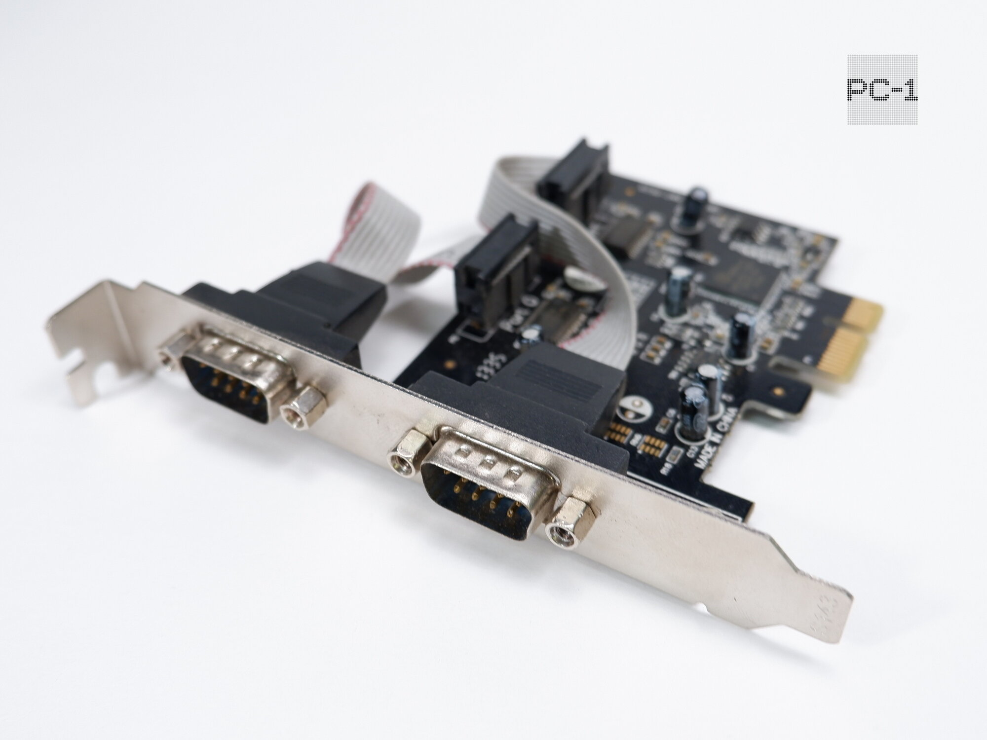 Контроллер COM-портов Serial Port RS-232 St-Lab I-360 PCI Express SK-02, 94V-0, E326765, чип: OXPCIe952-FBAG, внешние порты: 2x DB9 (COM 9pin) — фото 1