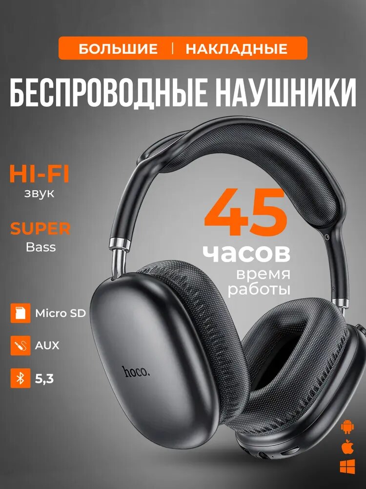 Наушники беспроводные большие Hoco W35 Air черный