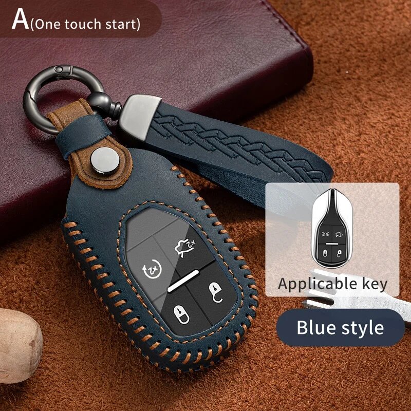 Кожаный чехол для ключа Maserati Blue, Option A