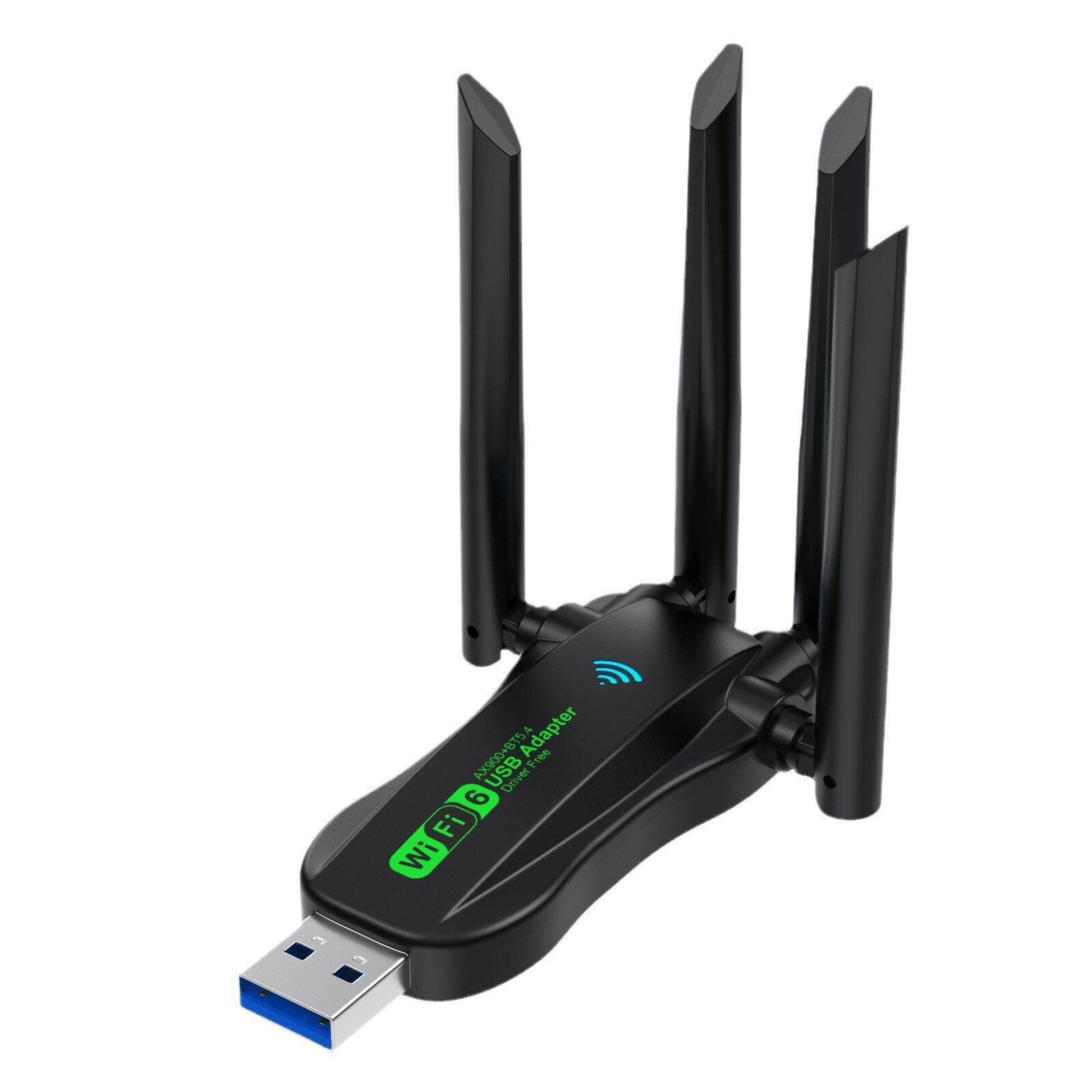 Двухантенный WiFi-адаптер, с поддержкой Bluetooth, USB, черный