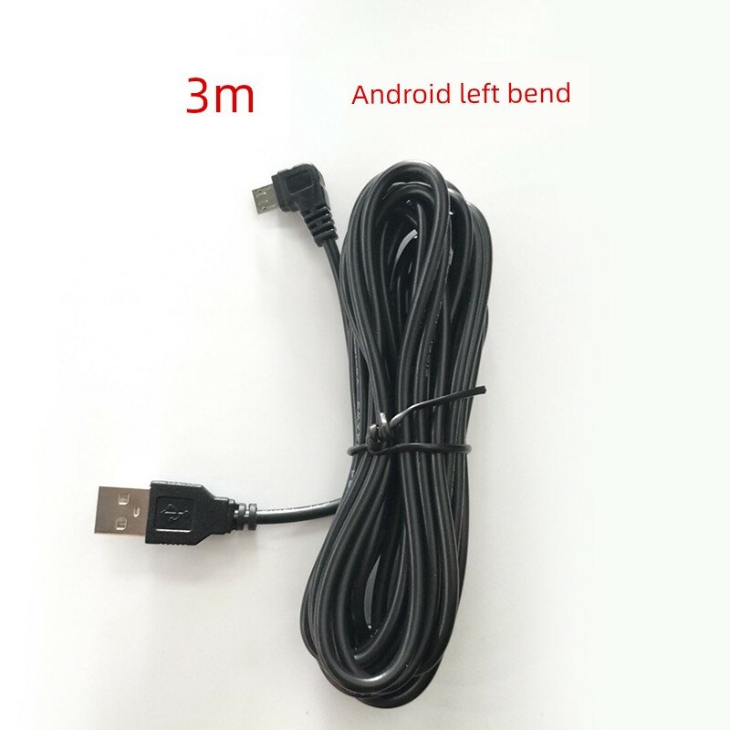 Android левый угол автомобильный кабель для видеорегистратора USB A разъем, длина 3.5 м, гибкий для зарядки в авто
