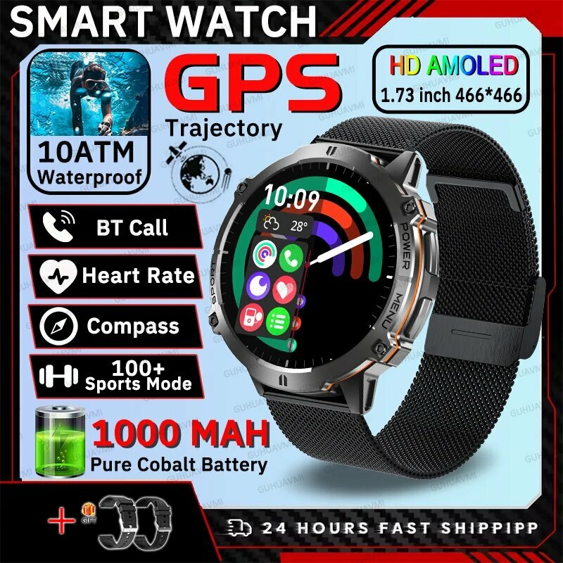 Умные часы TANK T3 Ultra 2 GPS, Black Mesh Belt 2