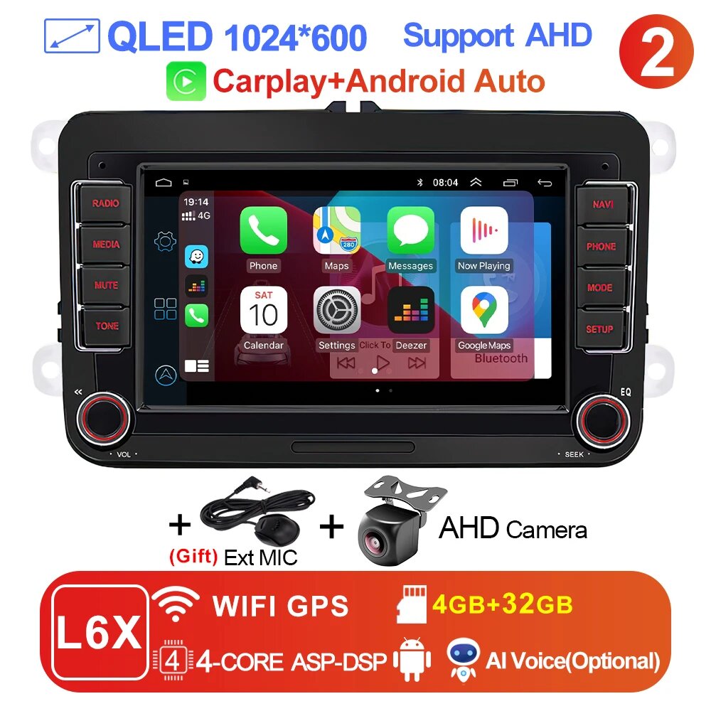 Android автомагнитола 2 Din Carplay GPS L6X(4-32GB)CAM