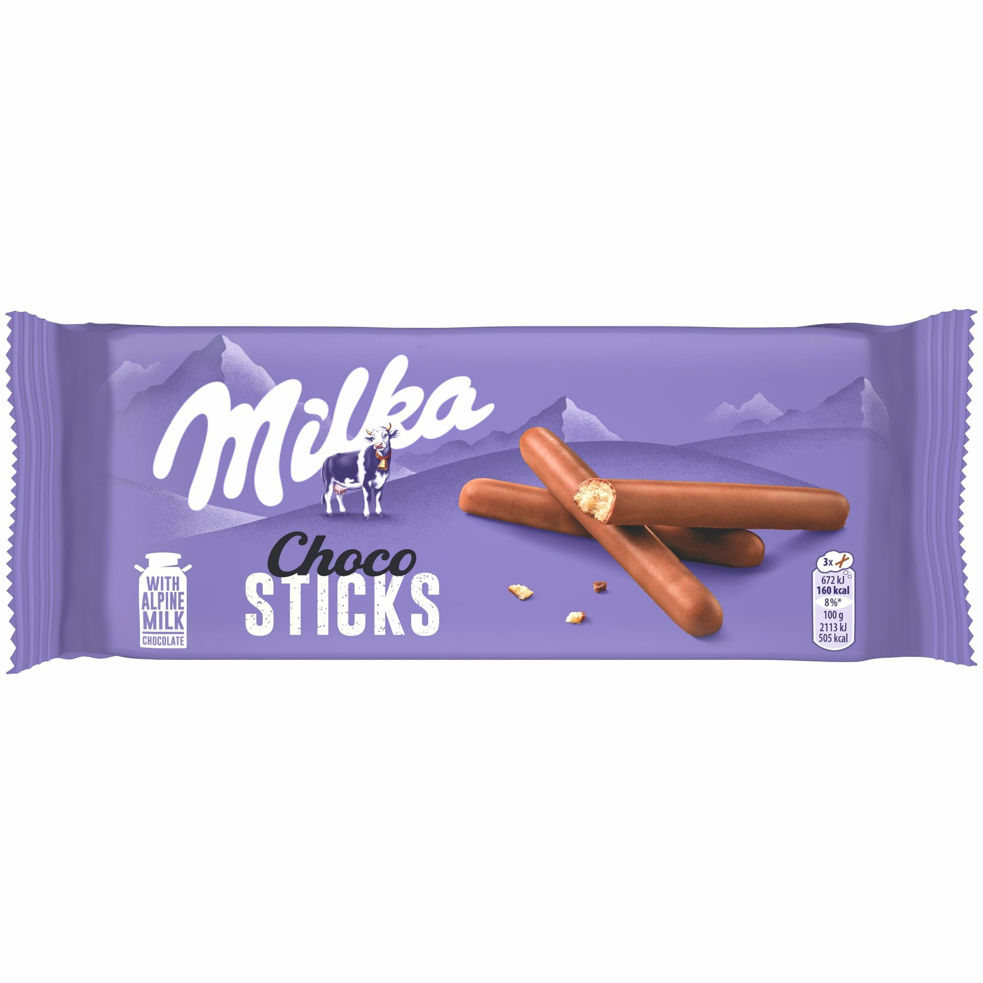 Шоколадное печенье Milka Choco Sticks / Милка Чоко Стикс (Европа), 1 уп. 112 грамм