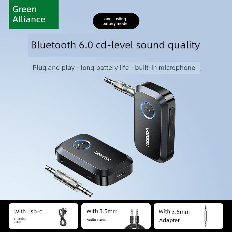 Bluetooth-приемник Greenlink 6.0 для автомобиля, аудиоконвертер 3.5, адаптация lossless-аудио к беспроводным наушникам