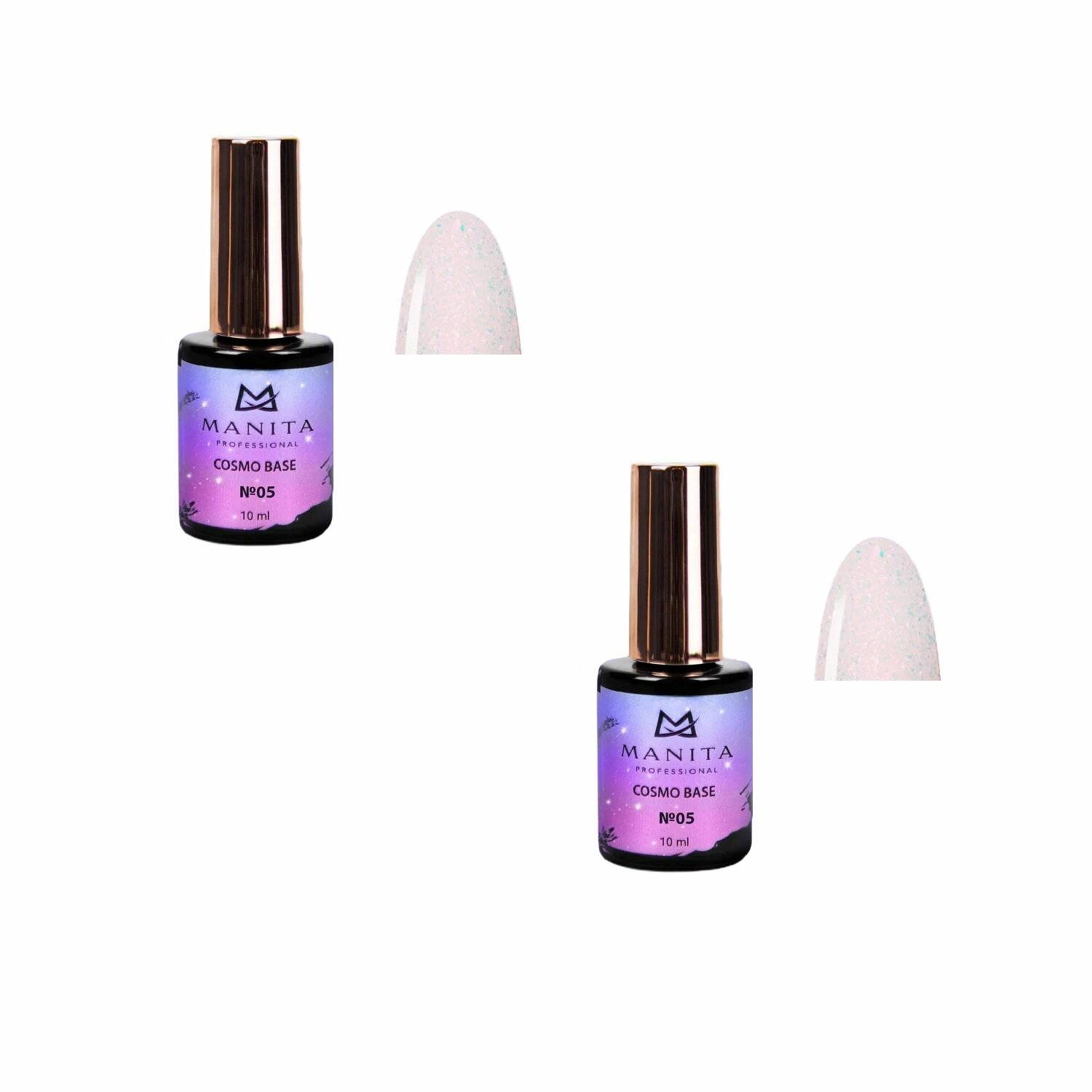Manita Professional База для ногтей камуфлирующая с блестками №05 / Cosmo Base, 10 мл, 2 уп