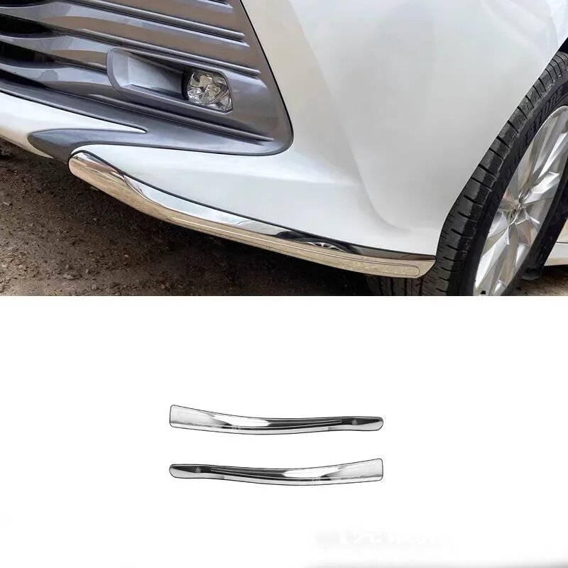 Нержавеющие накладки на бампер Toyota Camry 2018-2023 silver