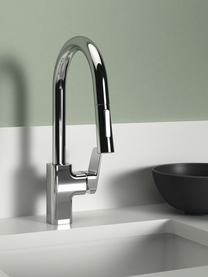 Смеситель для кухни мойки IDEAL STANDARD (vidima) CERAPLAN BD338AA с вытяжным изливом, 2 режима