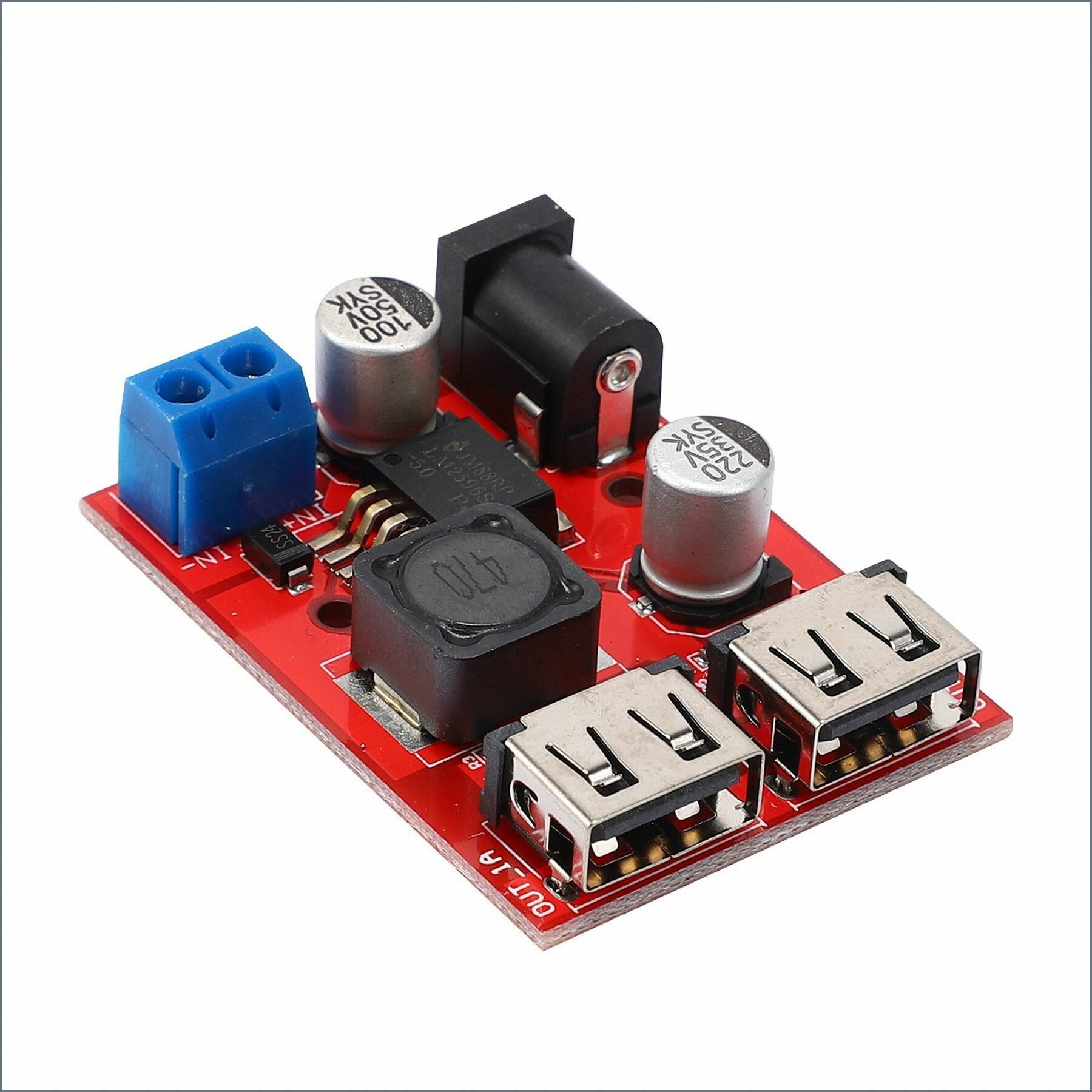LM2596S Dual USB DC-DC 9 В 12 В 24 В 36 В в 5 В 3A понижающий преобразователь плата автомобильное зарядное устройство солнечный модуль пита