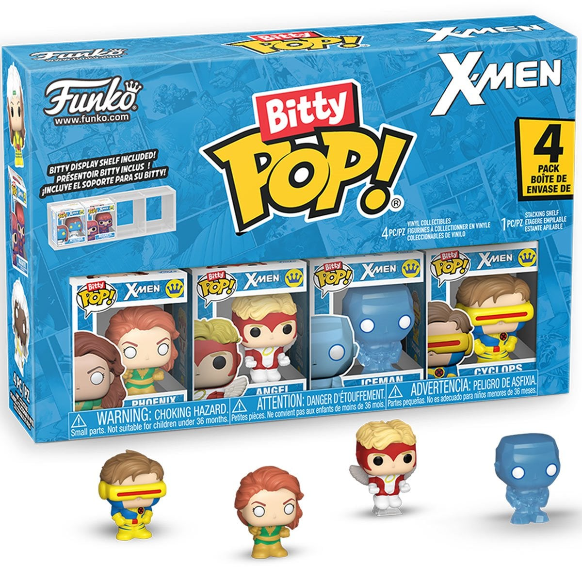 Набор фигурок Funko POP! Bitty X-Men 91391 Джин Грей (феникс), Ангел, Человек-лед, Циклоп, 4 шт