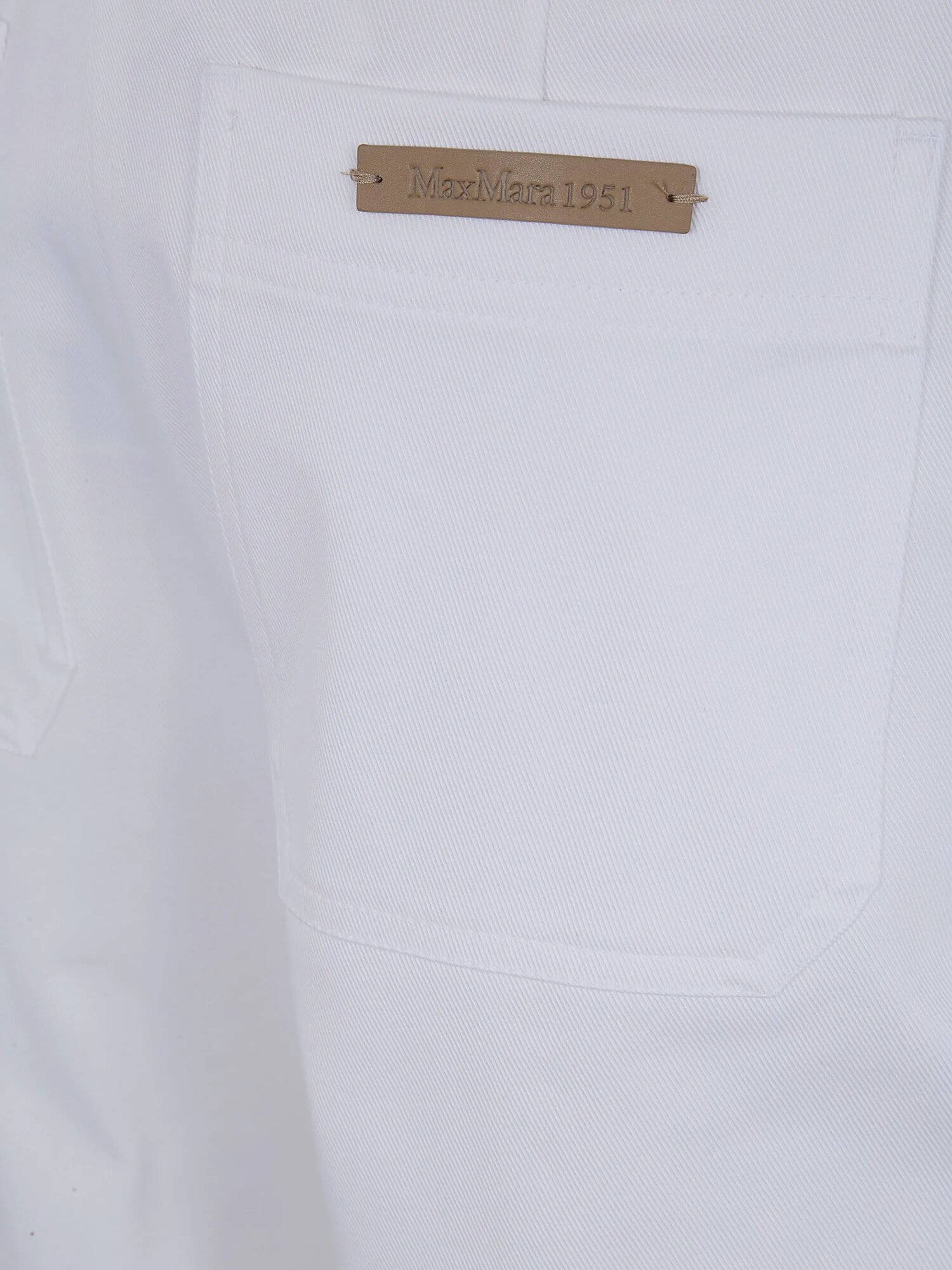 Брюки Max Mara Pleated logo-patch trousers, размер 46, бежевый/белый — фото 1