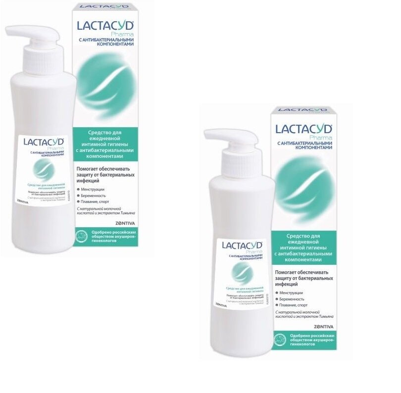 Лосьон Lactacyd для ежедневной интимной гигигиены Pharma with Thyme extract c экстрактом тимьяна, 250мл 2шт