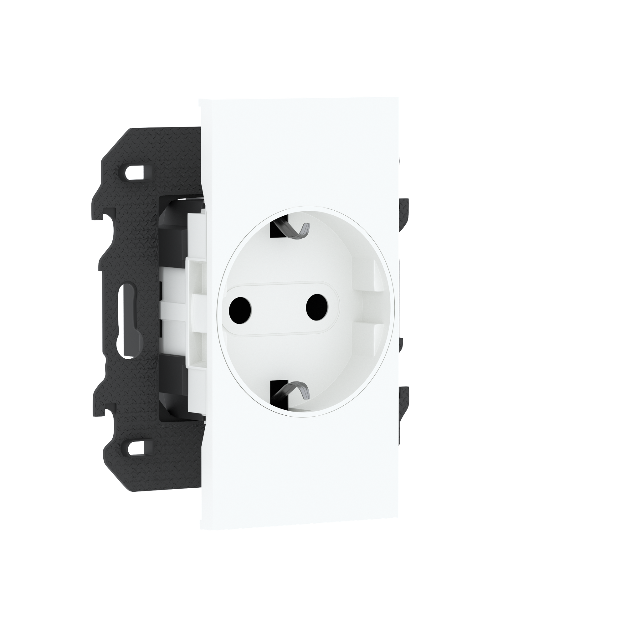 Розетка на 220v с заземлением, шторки, 16А, винты, цвет белый матовый, серия VGD