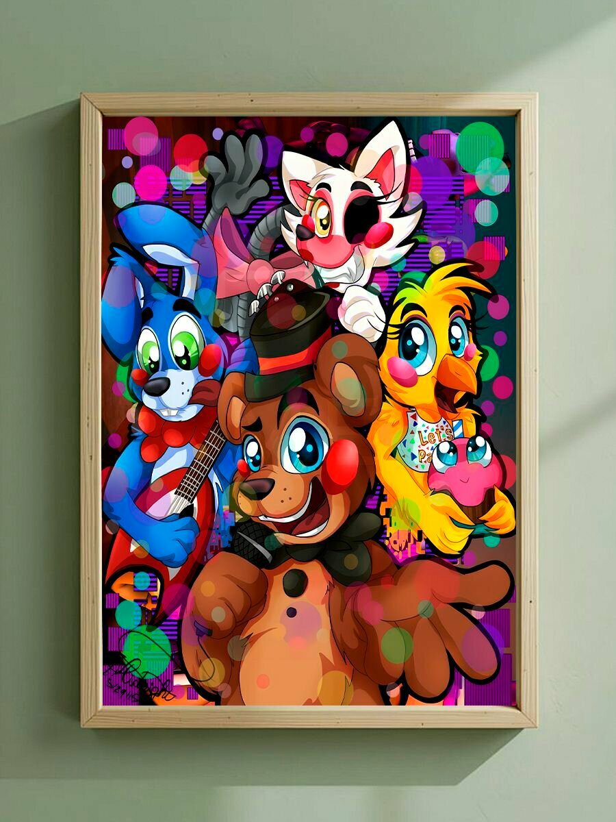 Постер, плакат на стену "Five Nights at Freddy's / Фнаф 5 " 42 см х 29,7 см (А3)