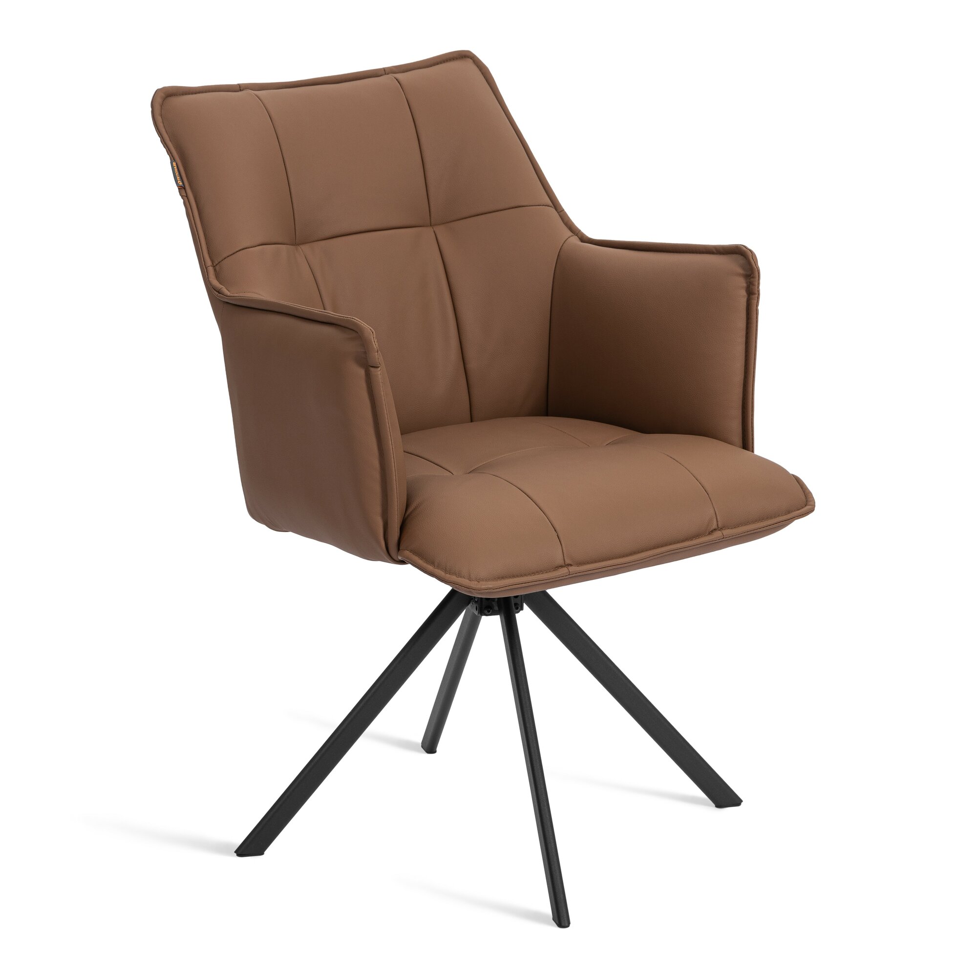 Кресло обеденное мягкое поворотное TetChair, опора 360°, экокожа люкс классик, цвет коричневый