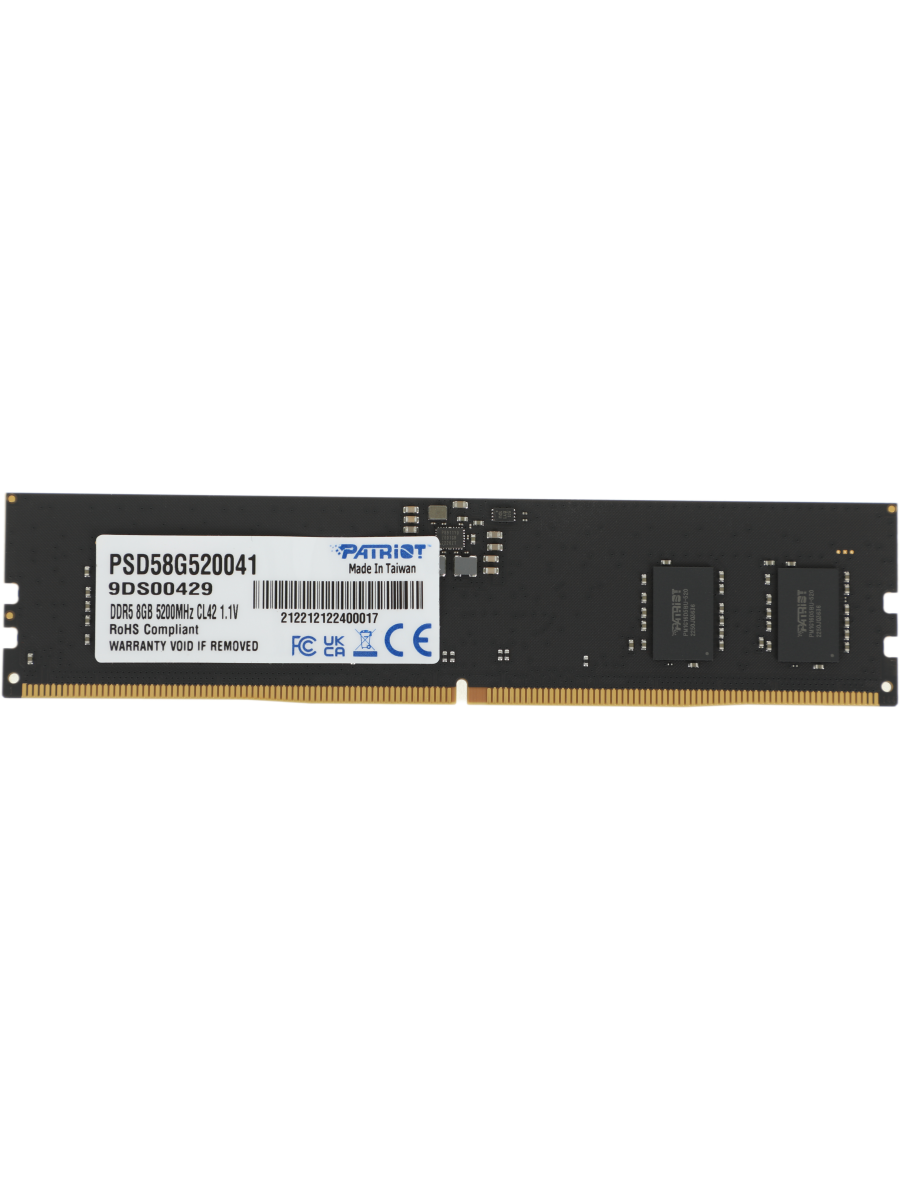 Память DDR5 8GB 5200MHz Patriot PSD58G520041 Signature RTL PC5-41600 CL42 DIMM 288-pin 1.1В single rank RTL