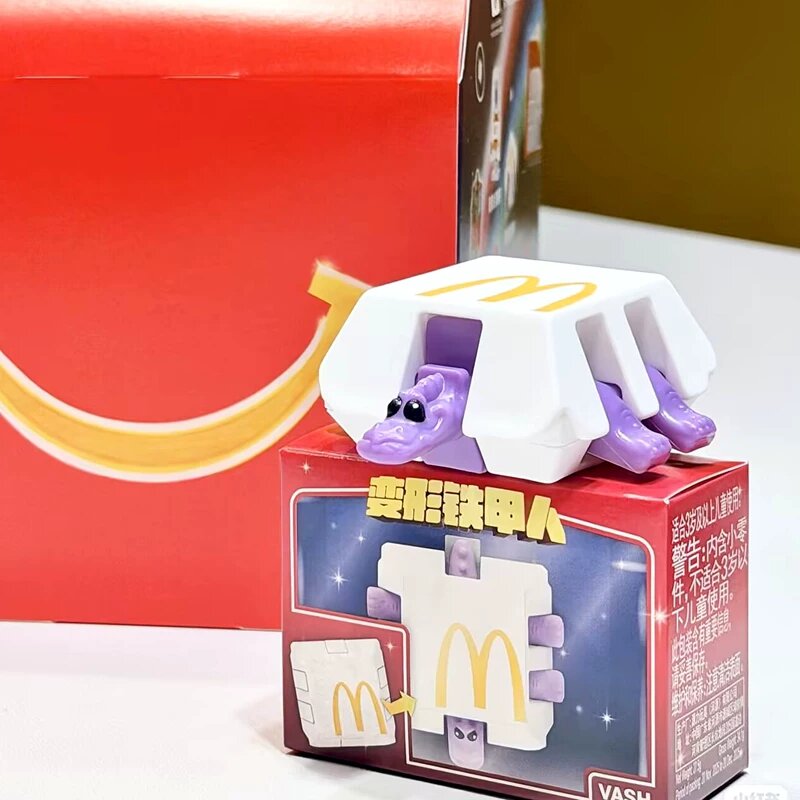 Трансформирующиеся роботы-игрушки McDonald's, конструктор, бургер, картофель фри, аппарат для напитков, робот-собака,