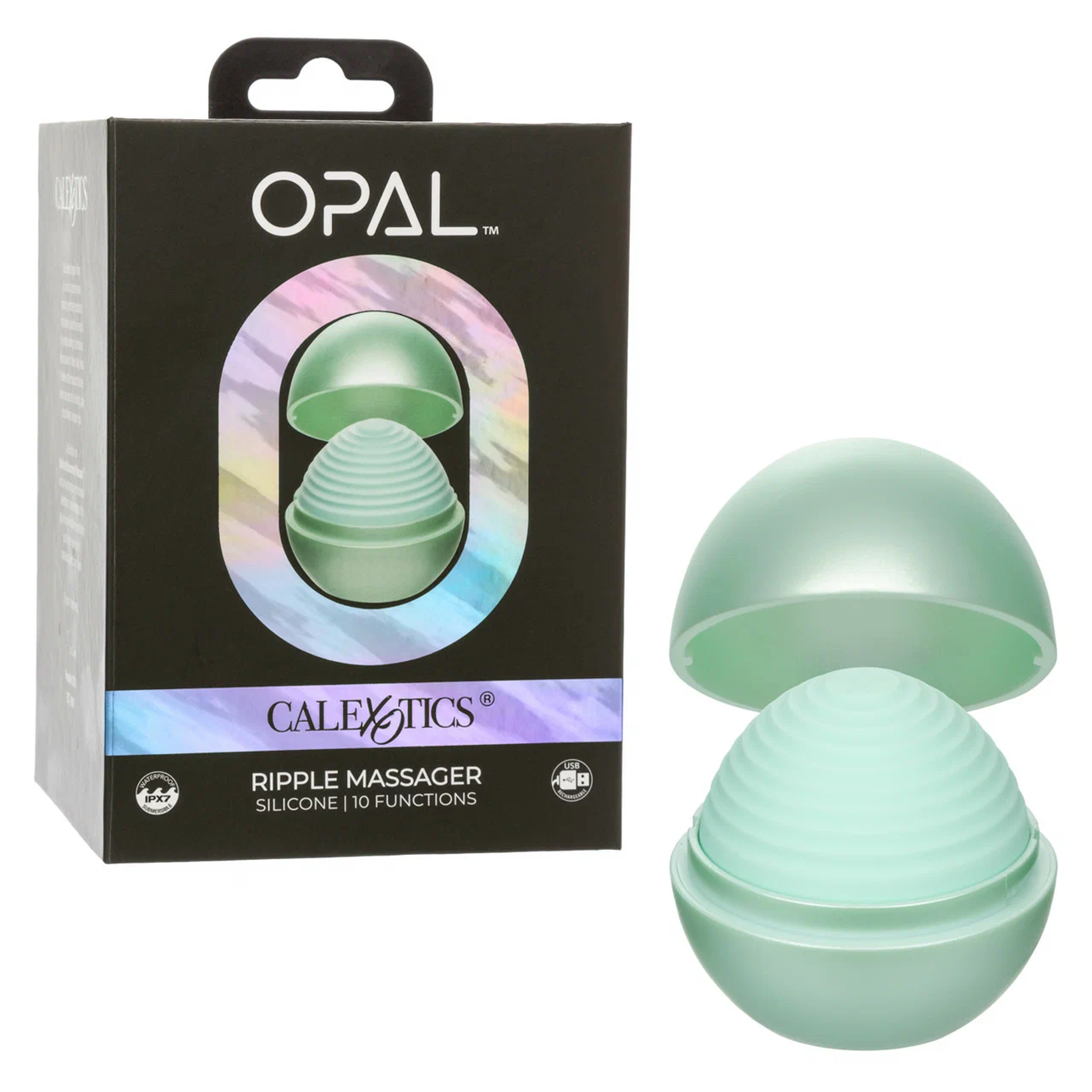 Универсальный вибратор OPAL RIPPLE MASSAGER, 10,25 см, 10 режимов, зеленый