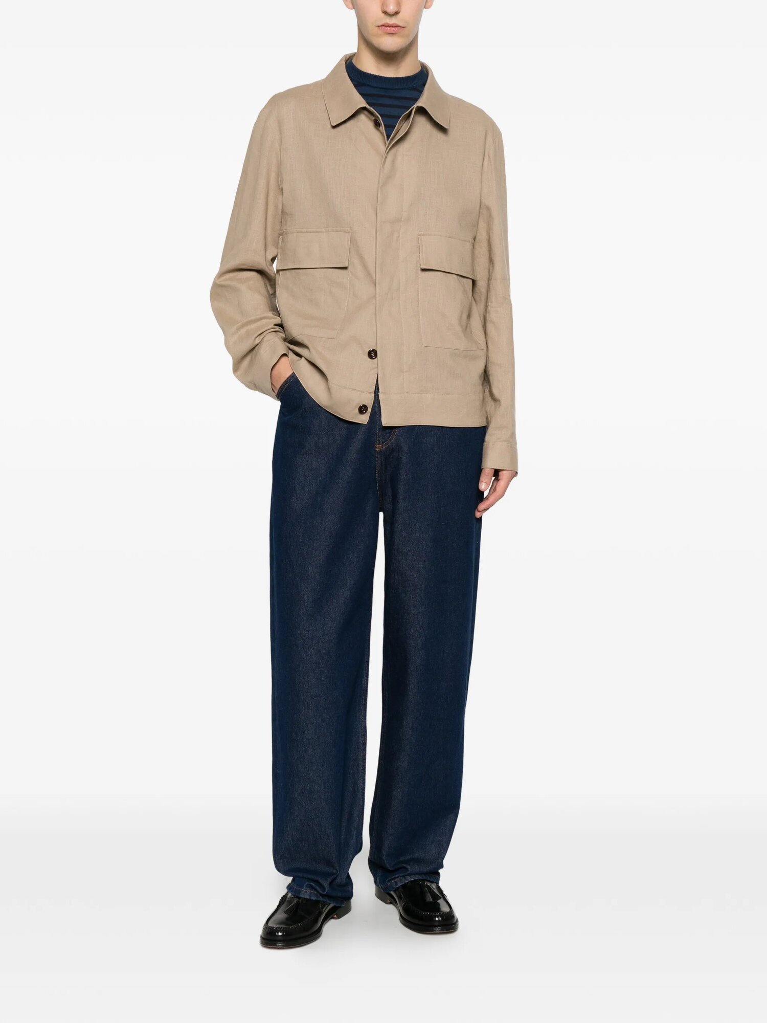 Куртка NEW YORK RESIDENT Flap-pocket button-up shirt jacket, размер 52, brown — фото 1