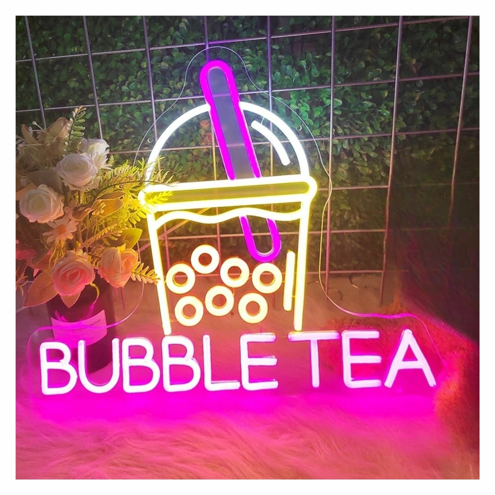 Bubble Tea Декор Неоновой Вывески 41смx32см