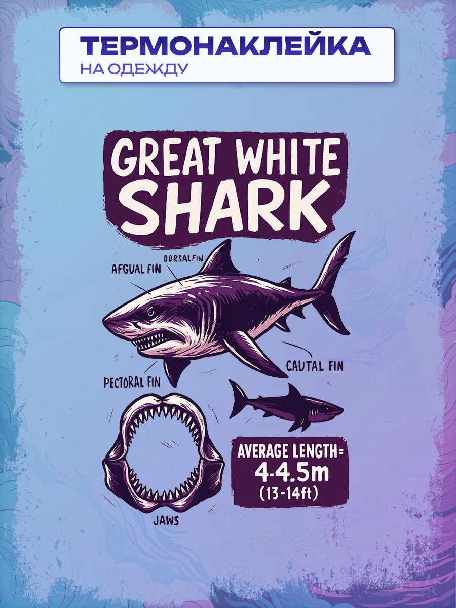 Термонаклейка Great White Shark