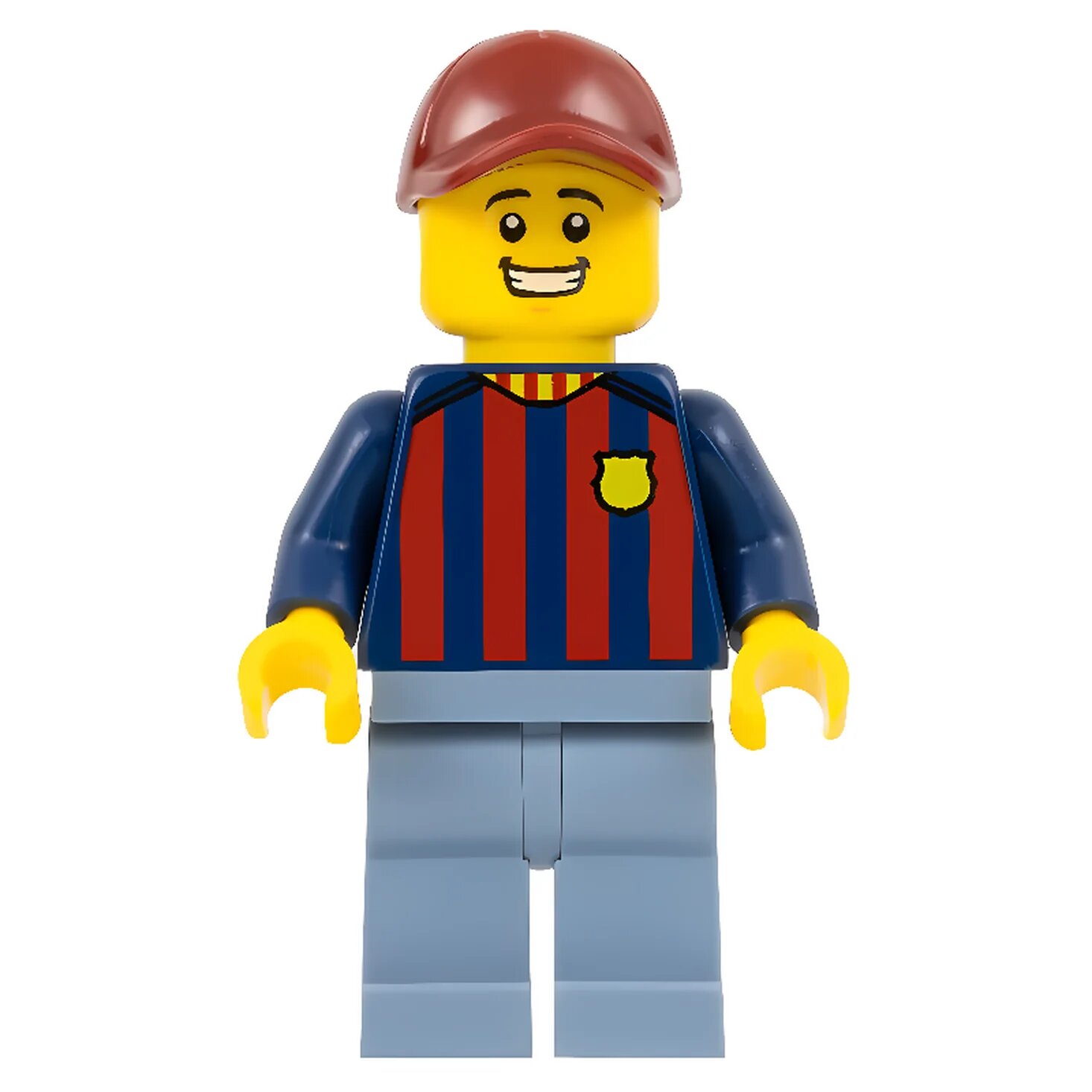 Минифигурка Lego Sports Soccer Fan - FC Barcelona, Male, Sand Blue Legs soc144 U