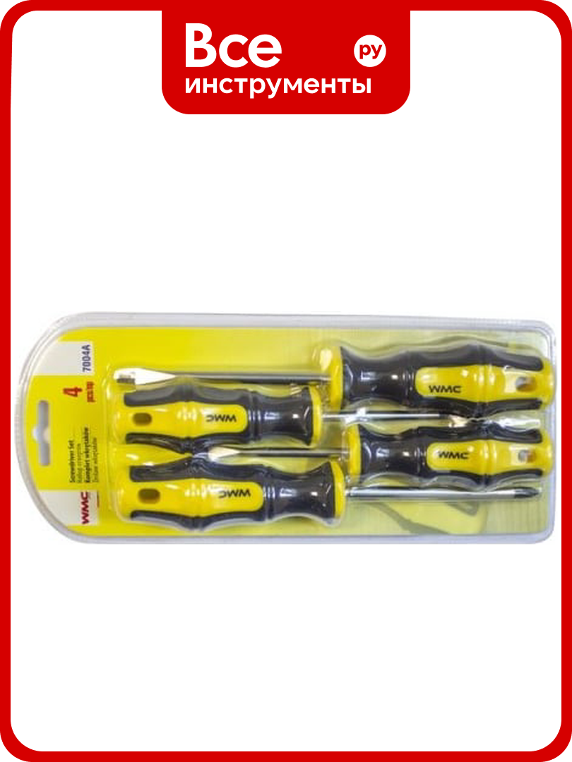 Набор отверток WMC Tools WMC-7004A, магнитный наконечник, 4 шт