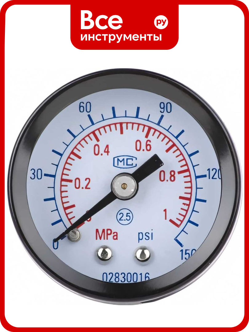 Манометр INTERTOOL 1/8 PT-1437 аналоговый измеритель дифференциального и избыточного давления, корпус из прочного