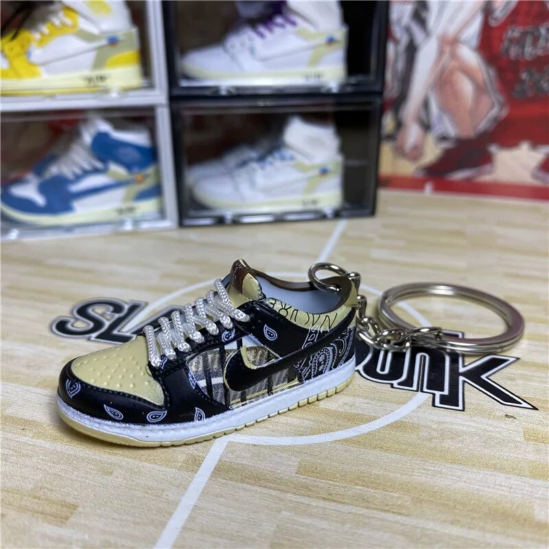 Мини-модель кроссовок DUNK в масштабе 1/6 с рисунком грецкого ореха, декор для стола и брелок