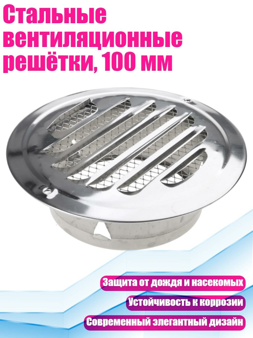Стальные вентиляционные решётки, 100 мм