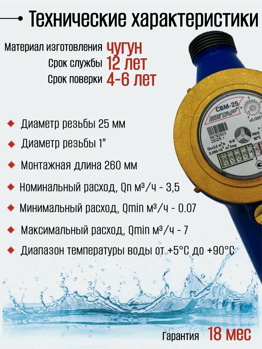 Счетчик воды СВМ 25 — фото 1