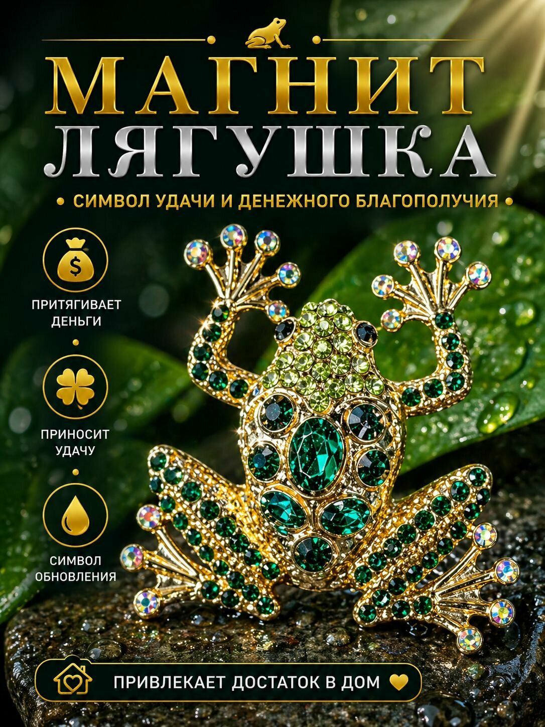 Лягушка оберег талисман сувенирный магнит