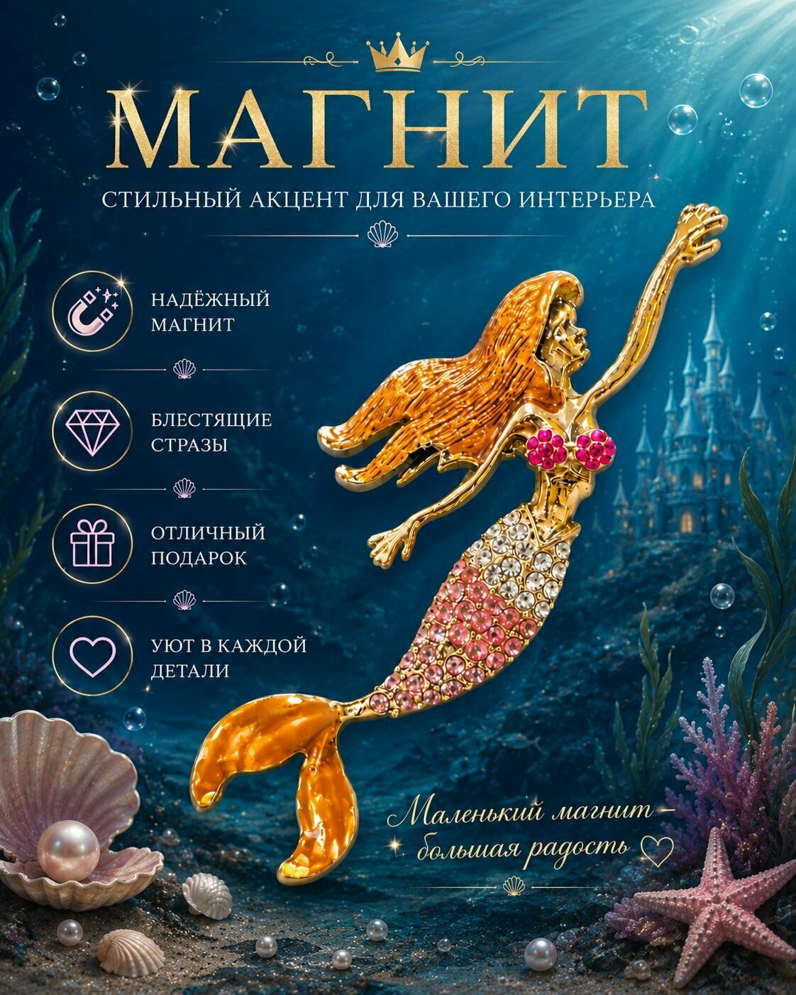 Русалочка Магнит фигурка сувенирная