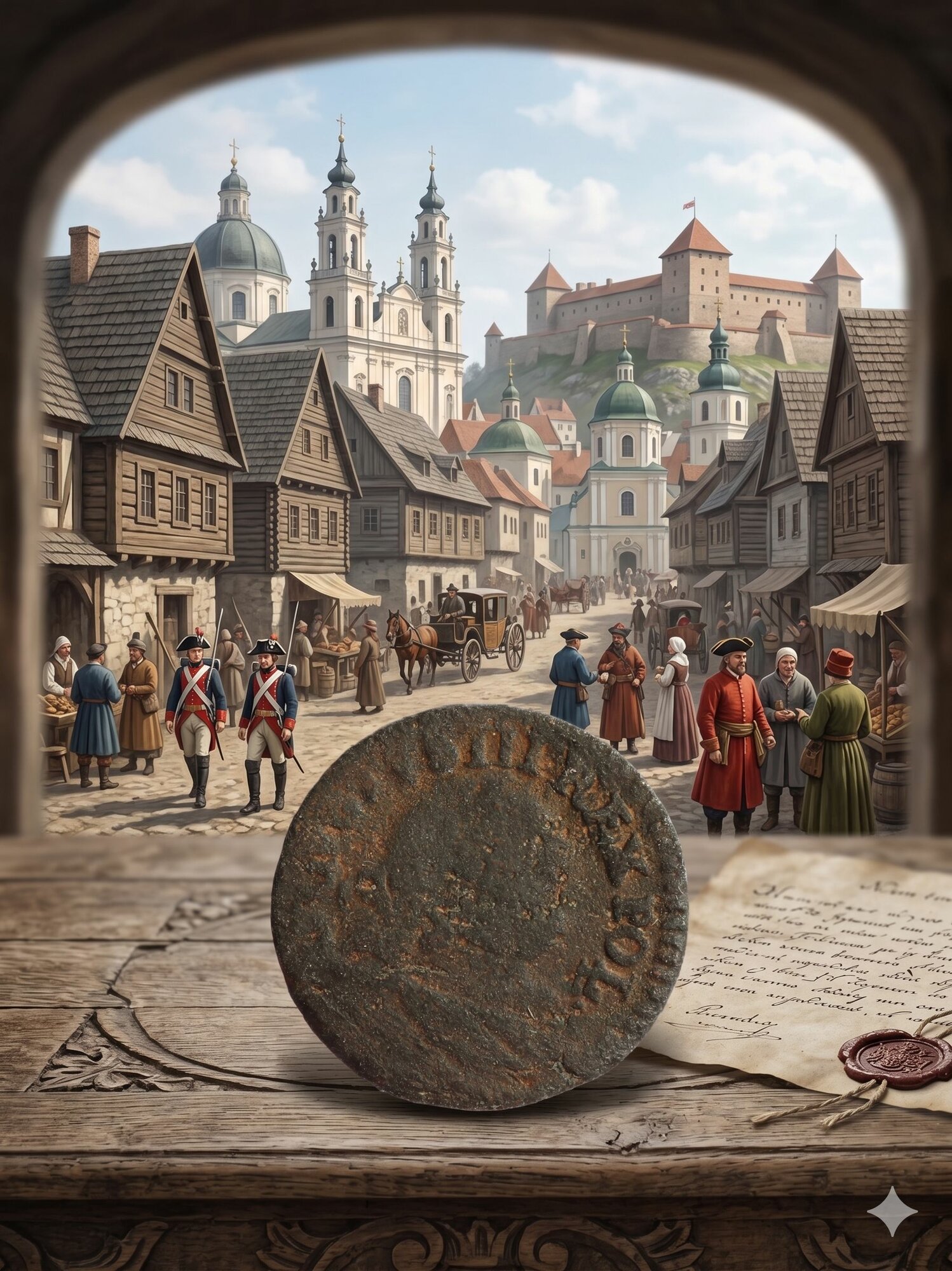 Подлинная монета 1 солид (шеляг) 1753 года Великое княжество Литовское Август
