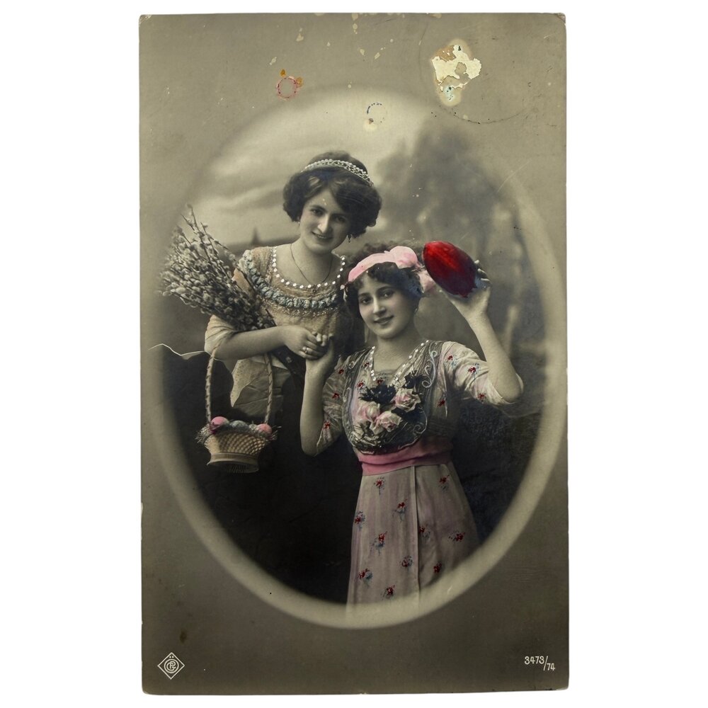 Почтовая открытка "Пасхальные вестницы" 1900-1910 гг. Германская Империя
