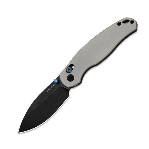Складной нож Kizer Phoca CD, сталь 14C28N, рукоять алюминий, серый/черный