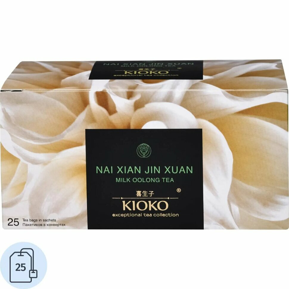 Чай Kioko Nai Xiang Jin Xuan китайский молочный улун 25пакx2г, 2316833