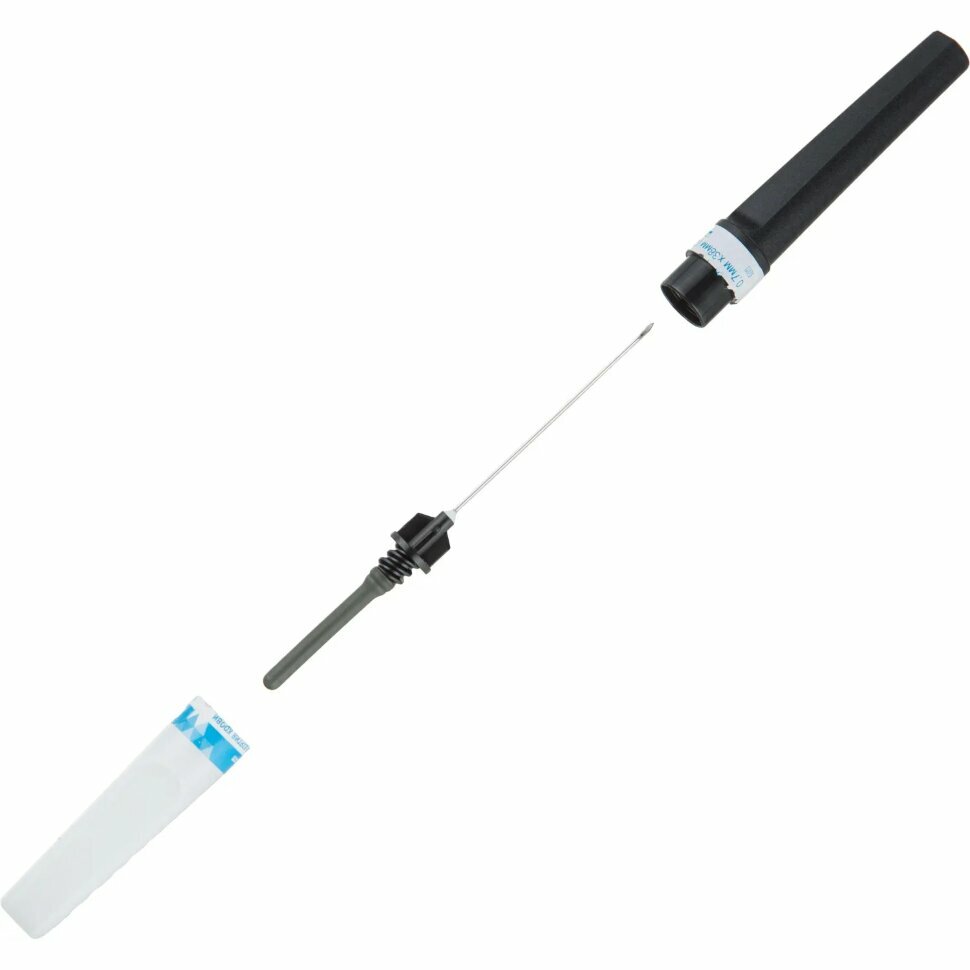 Игла двусторонняя трубч. 22G (0.7х38 мм) черная YH 100 шт/уп, 1916746