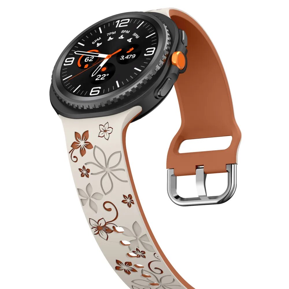Силиконовый ремешок с гравировкой, подходит для Samsung Galaxy Watch 8 44 мм/40 мм, двухцветный ремешок, совместим с Samsung Galaxy Watch 8 Classic 46 мм, спортивный ремешок.
