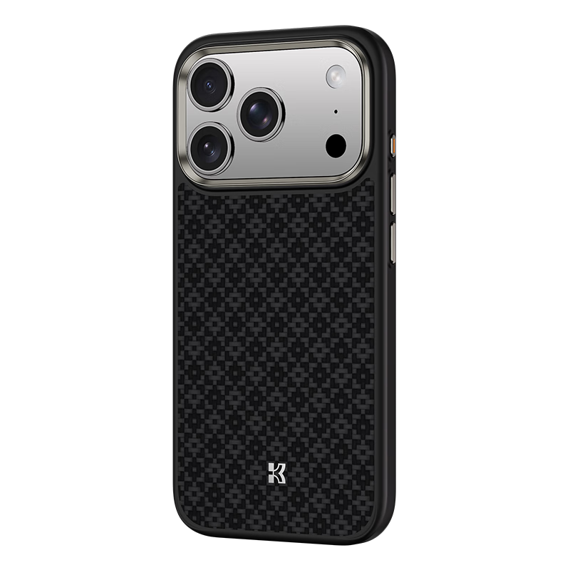 Benks чехол для iPhone 17 Pro Max с диамантным узором из кевлара и магнитной защитой в цвете черного обсидиана