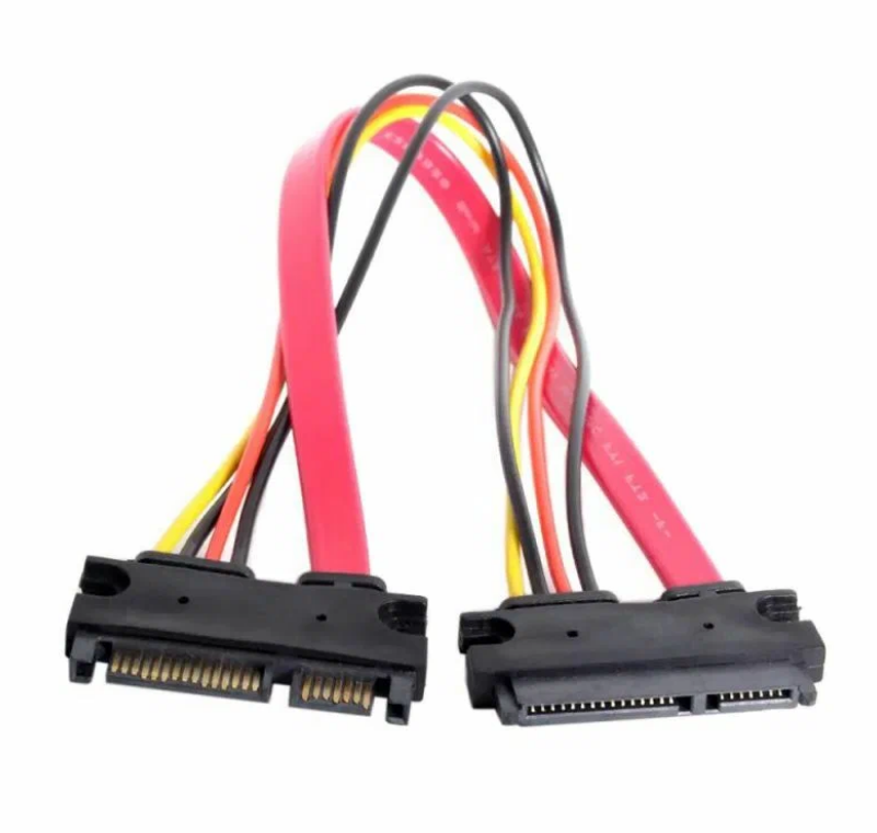 Удлинительный кабель SATA 22-контактный "папа-мама" SATA 3 III 6 Гбит/с 22-контактный "папа-мама" 7+15-контактный SATA Данные HDD Питание 30 см 50 см