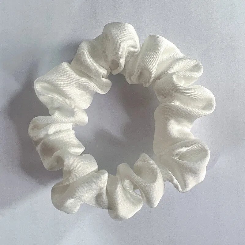 Резинки для волос, шелковые, женские Белый, White