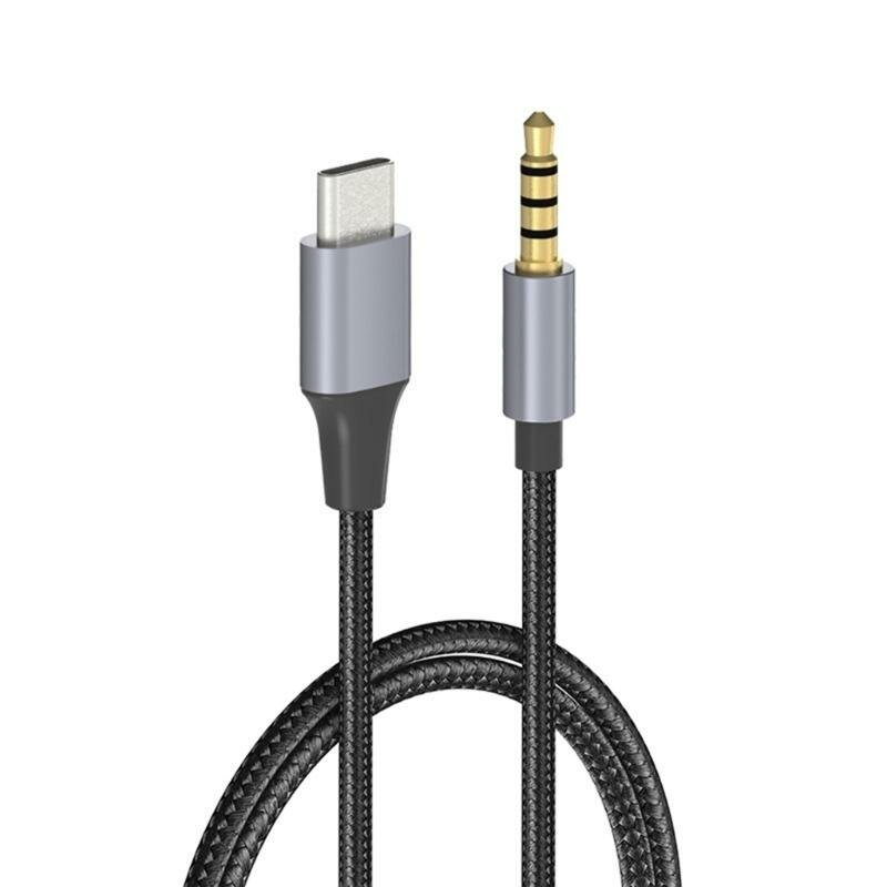 Кабель USB-C на 3.5 мм AUX, 4 столба 100 см