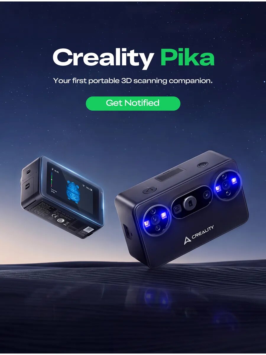 3D-сканер Creality Pika, портативный, синий лазер + NIR, точность 0,03 мм, 110 кадров/с