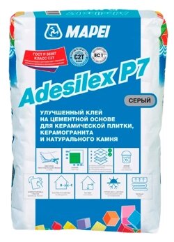 Mapei Клей для укладки керамической плитки Adesilex P7 серый, мешок 25 кг
