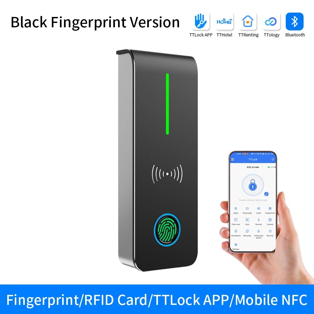 LUCKING DOOR AN90 Система контроля доступа IP67 Черный, AN90F-TT-black